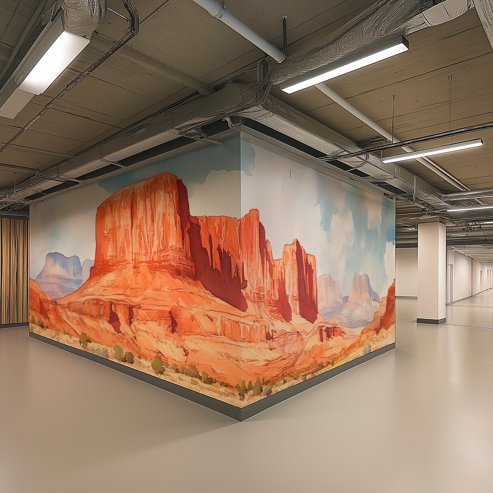 Red Rock Formation Wall Mural - Peel and Stick Red Mountain Wallpaper