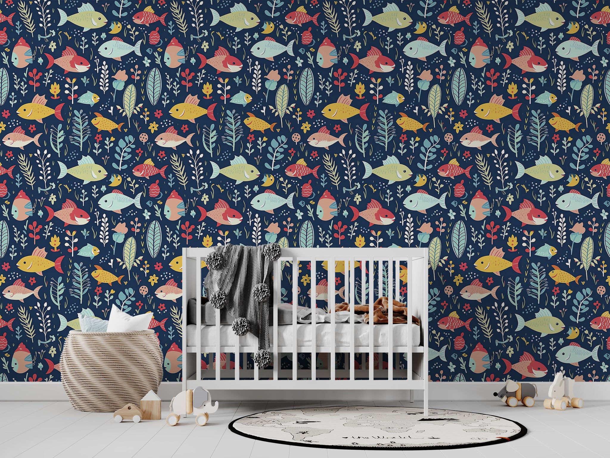 Sea Pattern Wallpaper | Ocean Peel and Stick Wallpaper